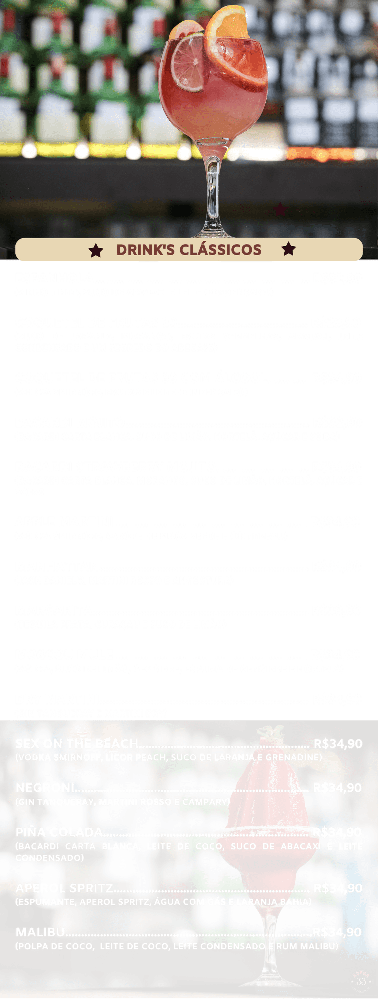 Drinks Clássicos - Adega 33 Suzano